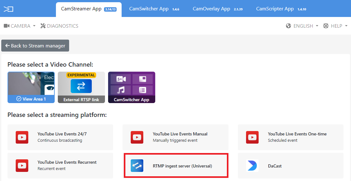 How to create an RTMP stream to Kaltura Mediaspace – CamStreamer Support