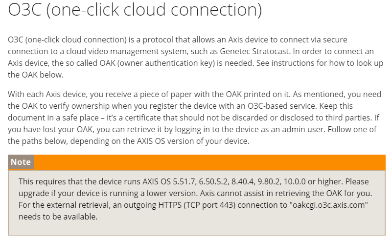 How to find the Axis camera's OAK – CamStreamer Support
